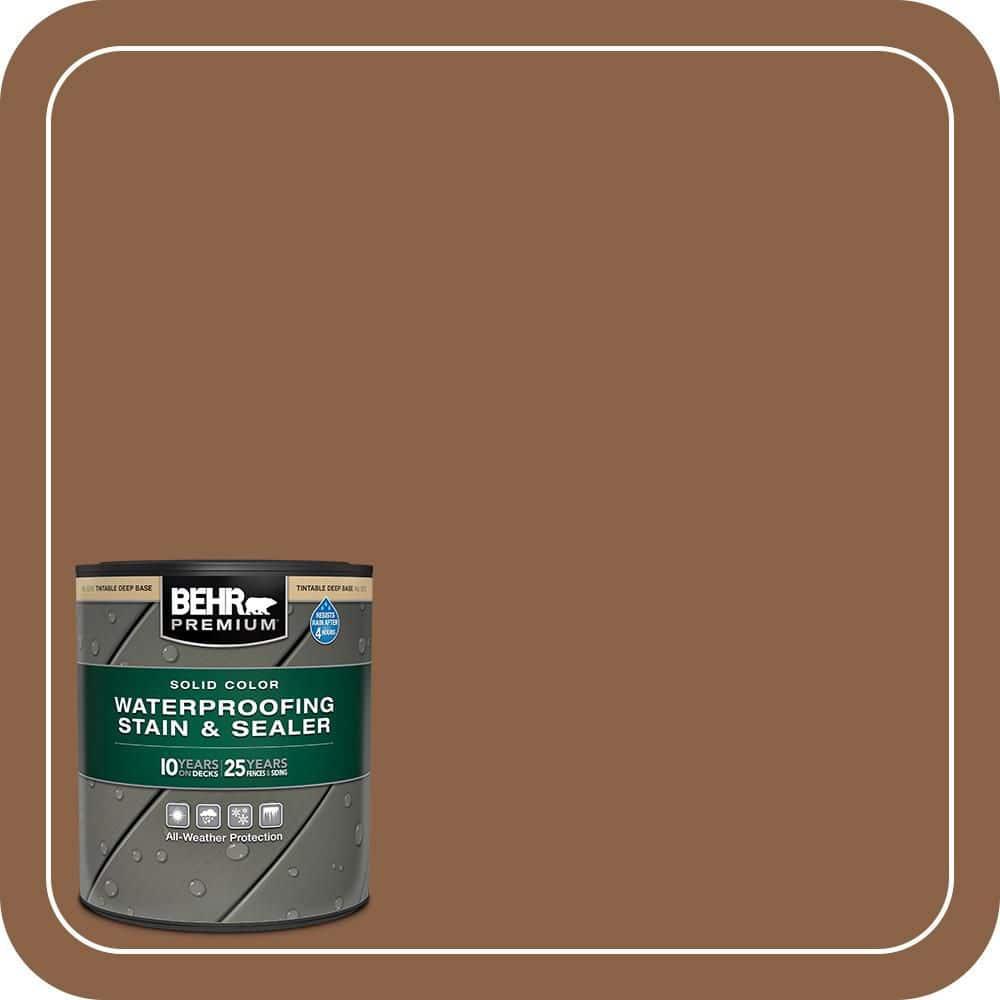 BEHR PREMIUM 1 qt. #S240-7 Leather Work Solid Color Waterproofing ...