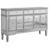 Best Master Furniture Myles 59 in. L Silver Mirrored Sideboard BM2003C ...