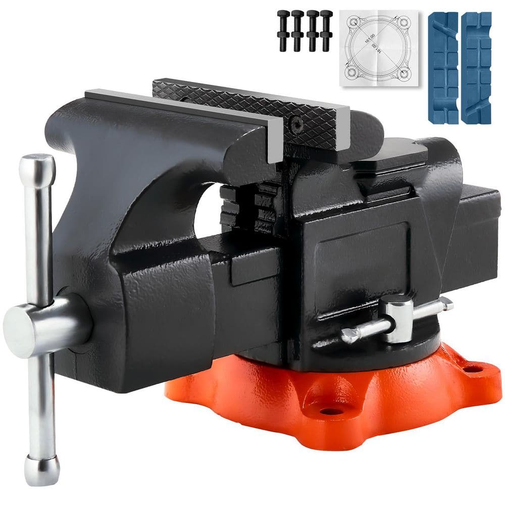 SKYSHALO Bench Vise, 5 in. Jaw W, 5 in. Max Jaw Opening Multipurpose ...