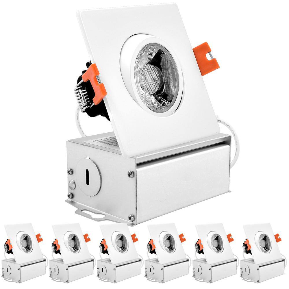 LUXRITE 3 Inch Canless Recessed Light J-Box 8W=50W 3 Color Selectable ...