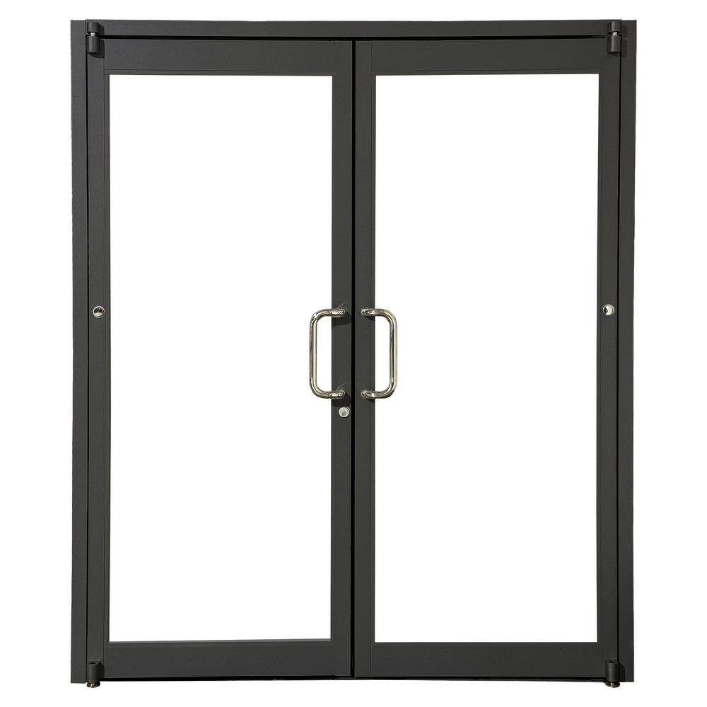 TEZA DOORS Teza 72 in. x 84 in. Left-Hand/Outswing Matte Black Aluminum ...