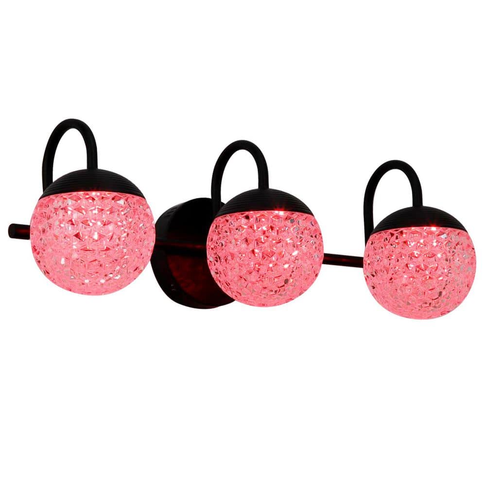 Lightania Sphere shaped 22 in. 3 Lights Black Gold LED Vanity light Bar ...