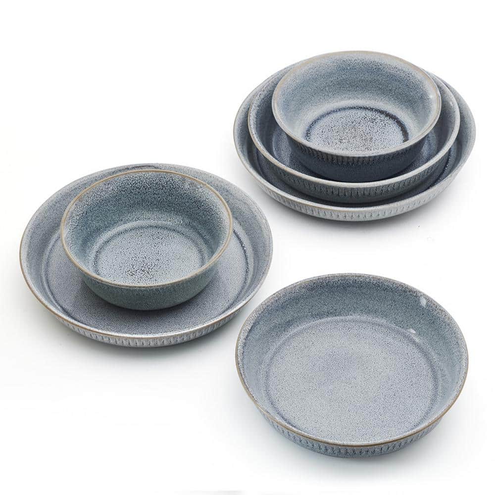 Pfaltzgraff 6-Piece Smoke Amara Gray Dinnerware Bowl Set, Stoneware ...