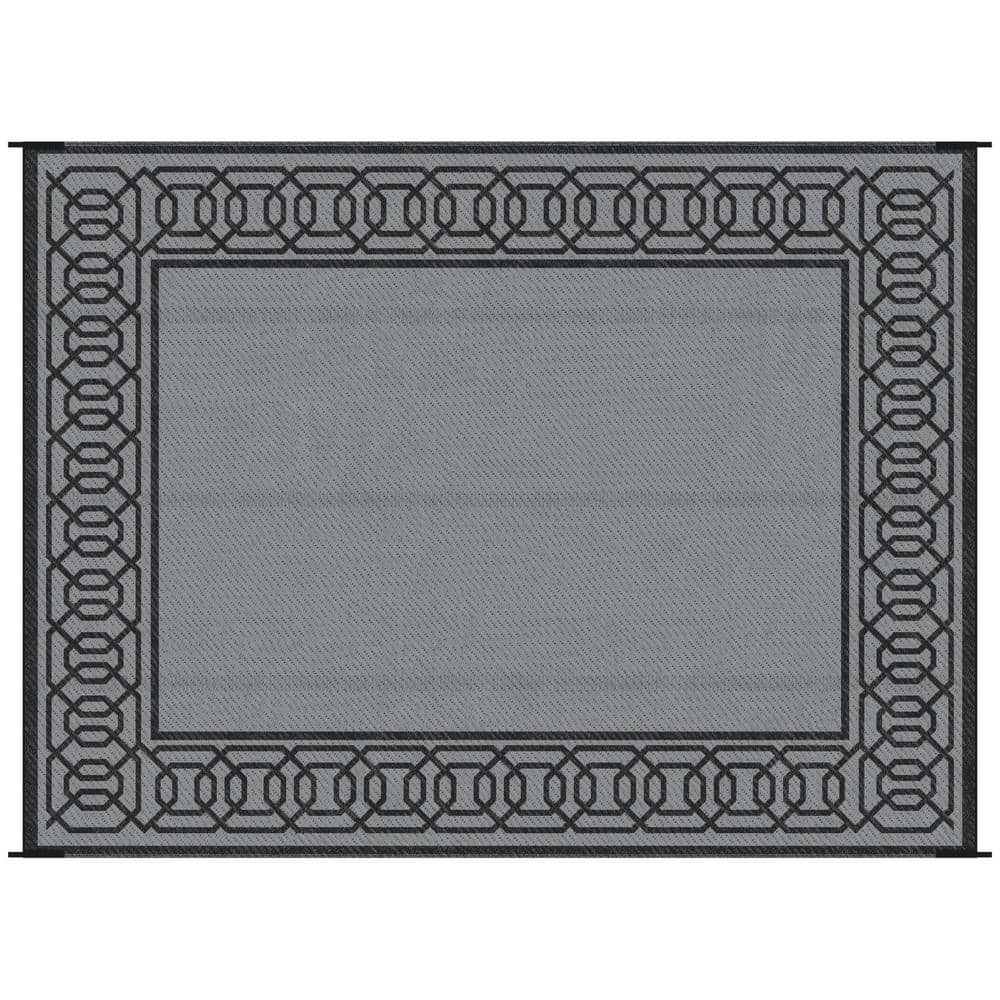 COOLSHARK 9 ft. x 12 ft. Waterproof Outdoor Patio Rug Indoor Large ...
