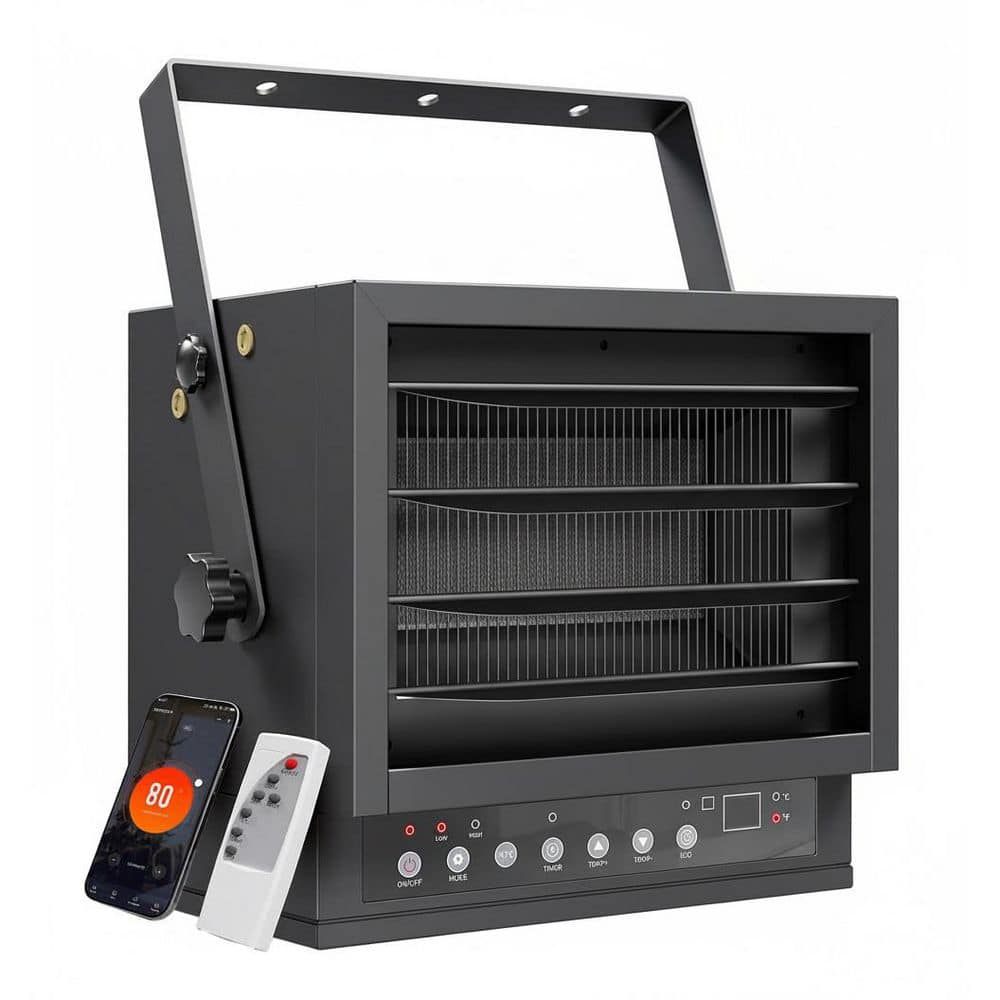 SenQWFa 5000-Watt Indoor Steel Electric Ceiling Mount Heater with WIFI ...