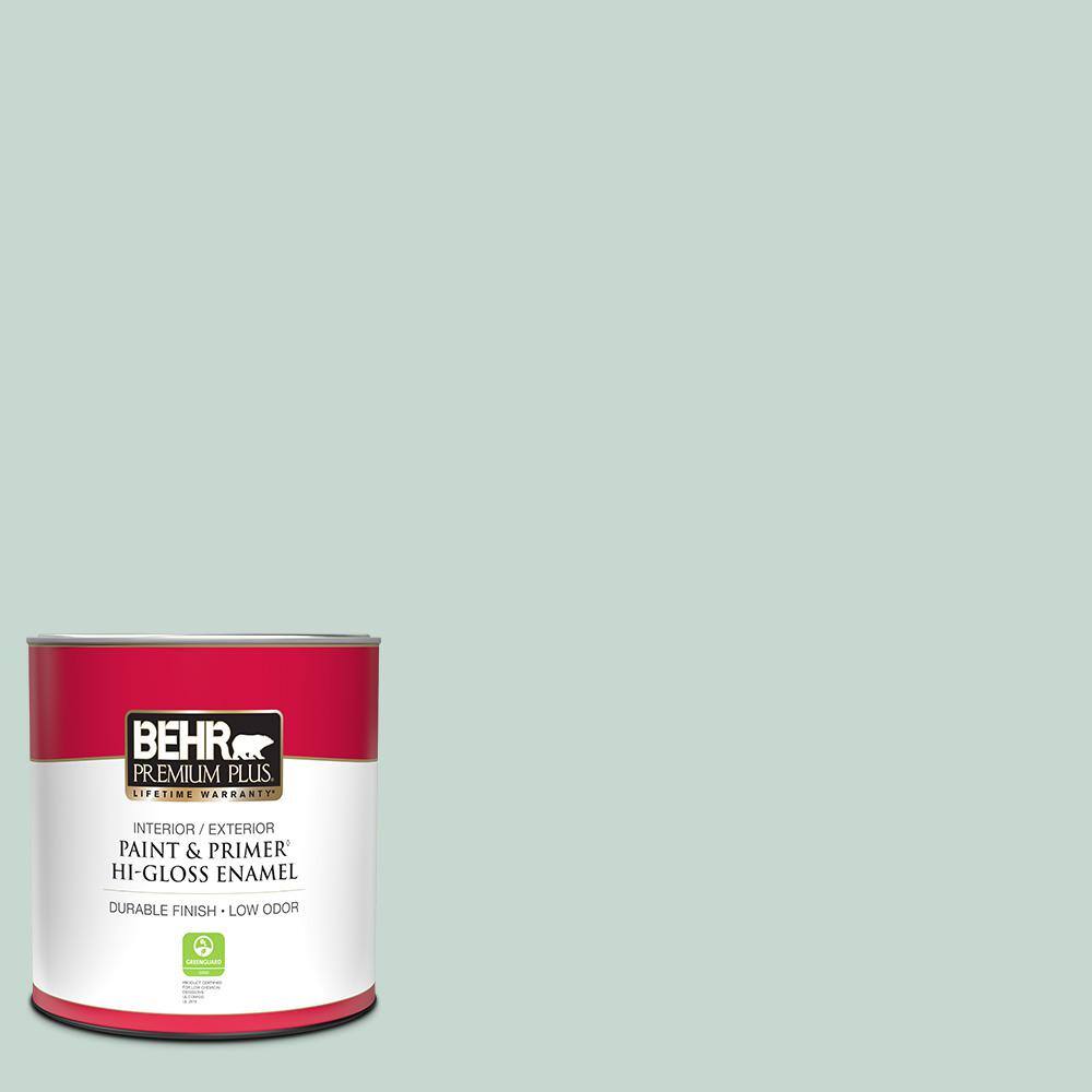BEHR PREMIUM PLUS 1 qt. #480E-2 Tide Pools Hi-Gloss Enamel Interior ...