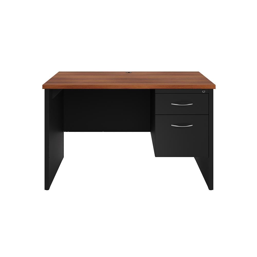 Hirsh 48 in. W x 30 in. D Black/Walnut 2-Drawer Executive Office ...