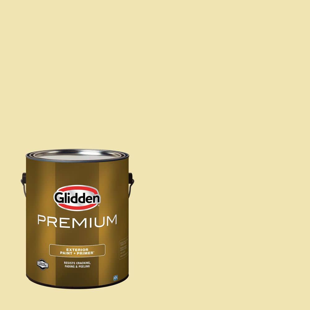 Glidden Premium 1 gal. PPG1108-3 Butter Cookie Semi-Gloss Exterior ...