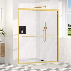 Peorsily 50 in.-54 in. W x 76 in. H Double Sliding Framed Shower Door ...