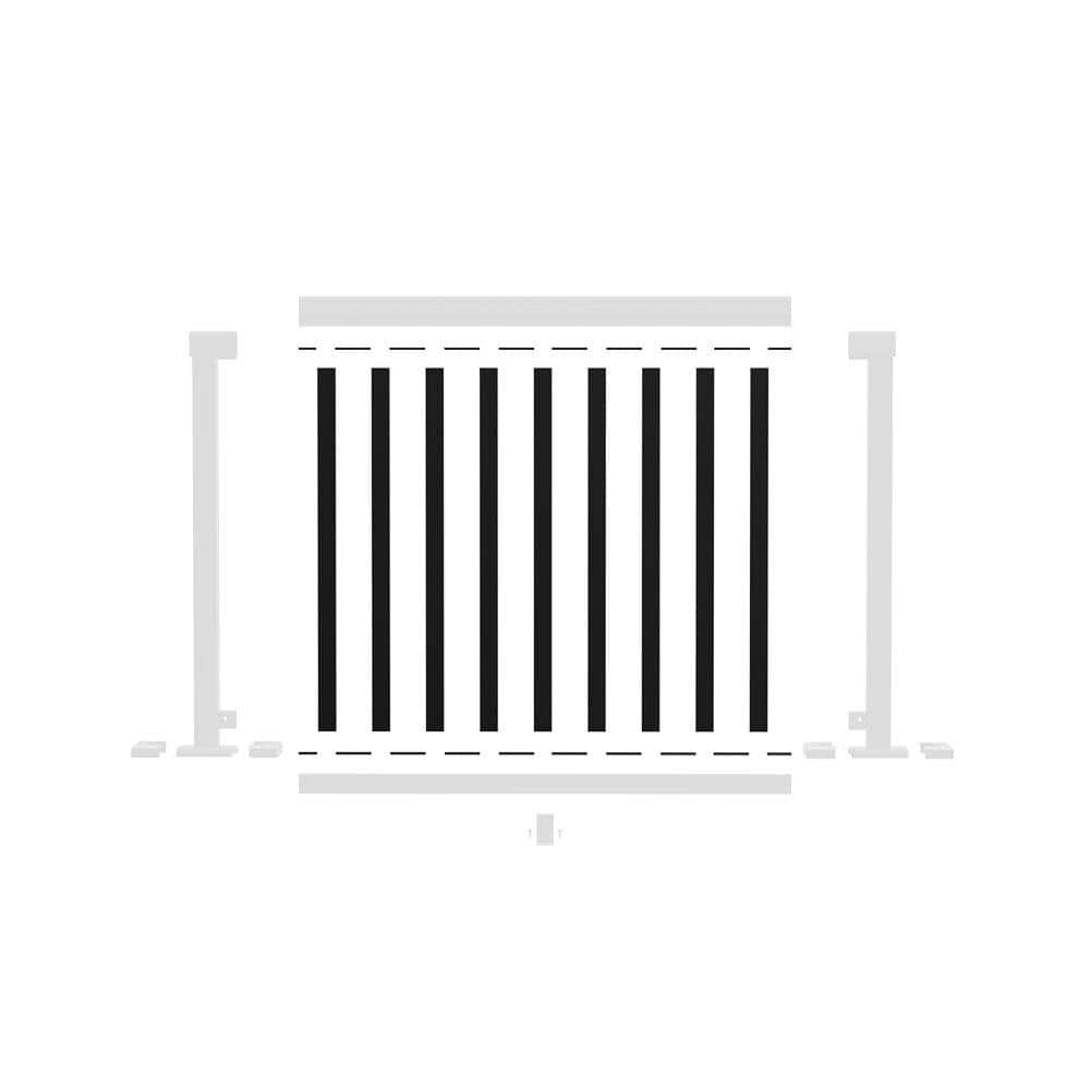 PEAK Aluminum Railing 4 ft. Aluminum Deck Railing Wide Picket and ...