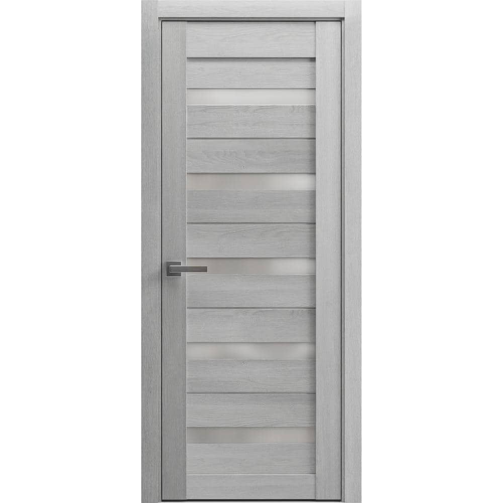 Sartodoors 4445 18 in. x 80 in. Left-Hand/Inswing Solid Frosted Glass ...