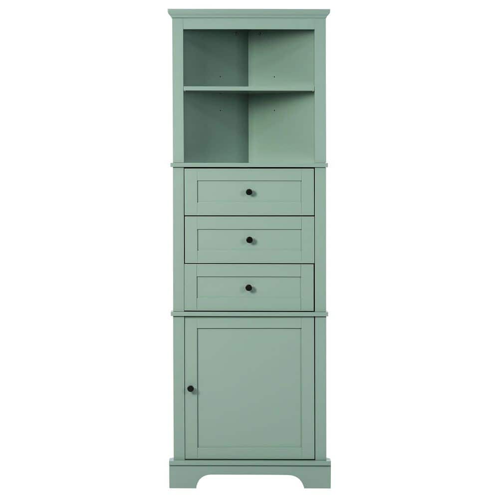 YSQCAR 23 in. W x 13.4 in. D x 69 in. H Green MDF Freestanding Triangle ...
