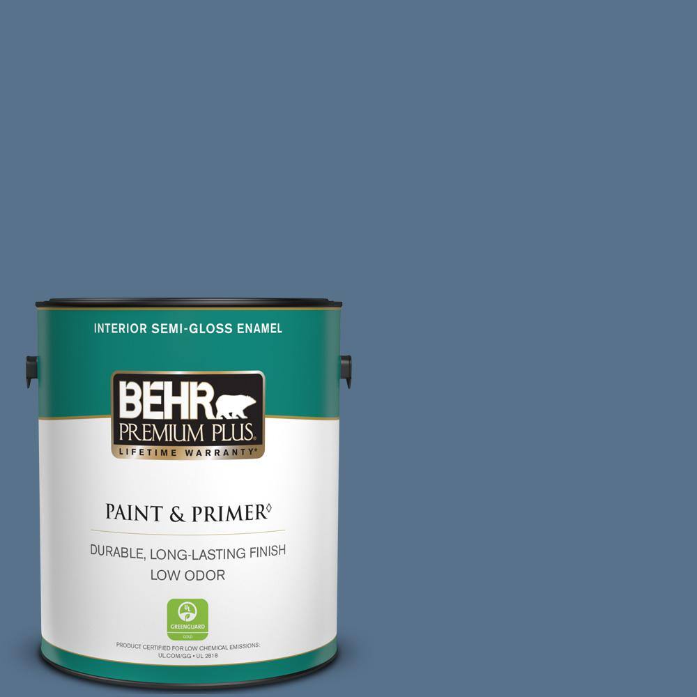BEHR PREMIUM PLUS 1 gal. #PPU14-01 Arrowhead Lake Semi-Gloss Enamel Low ...