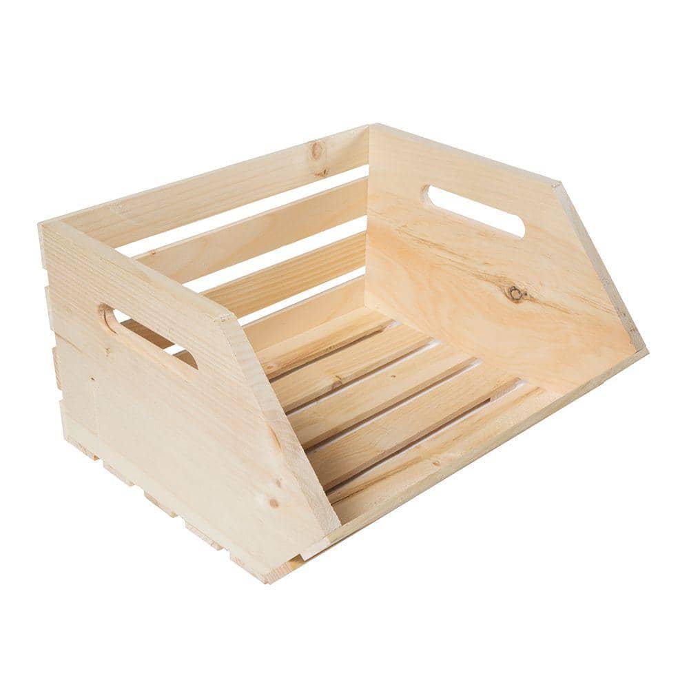 Crates & Pallet 15.5 in. x 13.5 in. x 9.63 in. Vegetable Wood Crate (2 ...