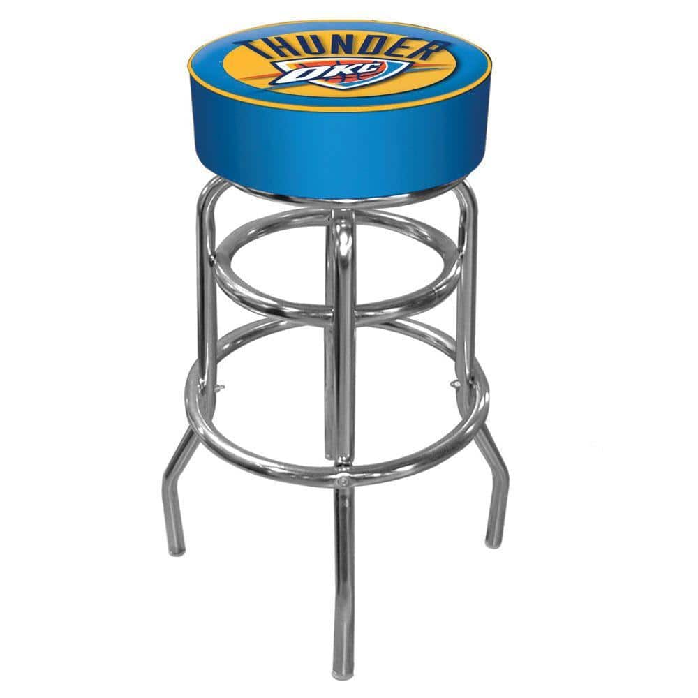 Trademark Oklahoma City Thunder NBA 31 in. Chrome Padded Swivel Bar ...