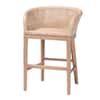 bali & pari Papua 24.4 in. Antique White Rattan and Wood Counter Stool ...