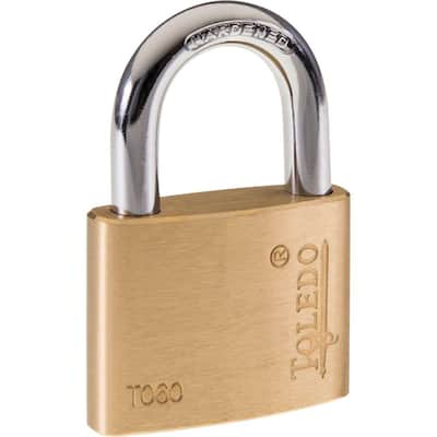 TOLEDO Brass Keyed Padlock (3-Pack) TO40KA3 - The Home Depot