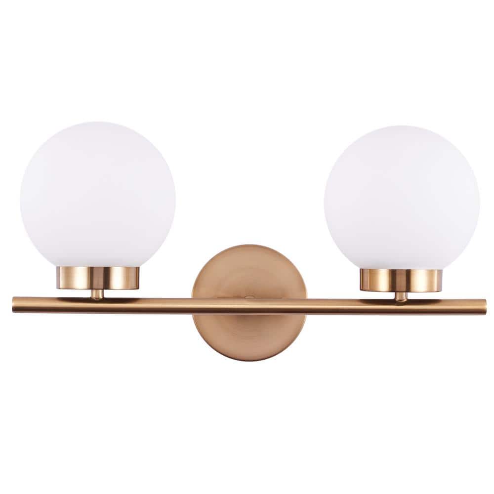 Merra 2-Light Brass Wall Sconce HCF-4023-00-BNHD-1 - The Home Depot