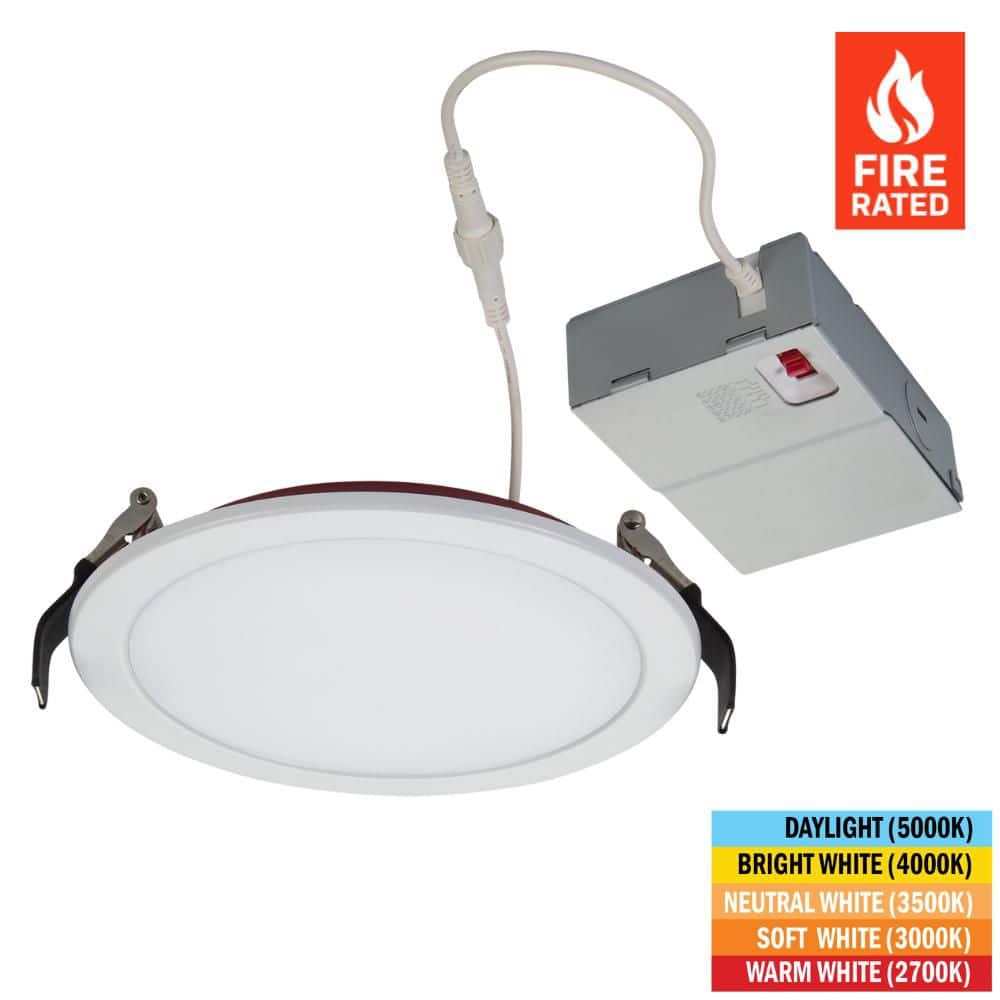 Commercial Electric 6 in. Fire Rated Canless Integrated LED Recessed ...