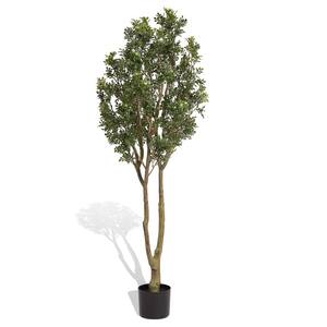 1-Piece 60.3 in. Topiary Tree Artificial Outdoor Realistic Plants UV ...