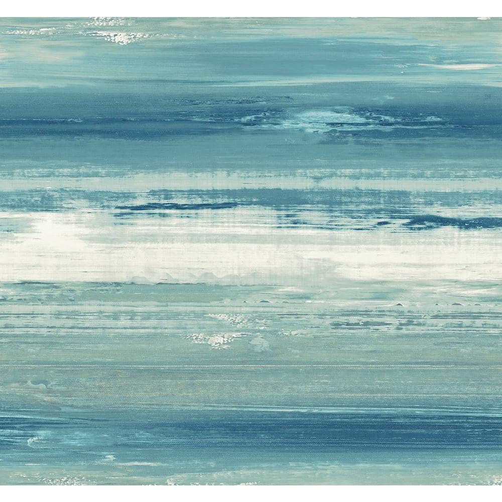 Seabrook Designs 60.75 sq. ft. Metallic Riverside Horizontal Watercolor ...