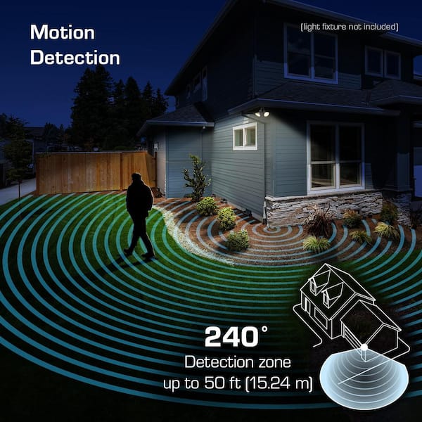 Defiant 240 Degree Black Motion Sensor Wired Outdoor Dusk-to-Dawn ...