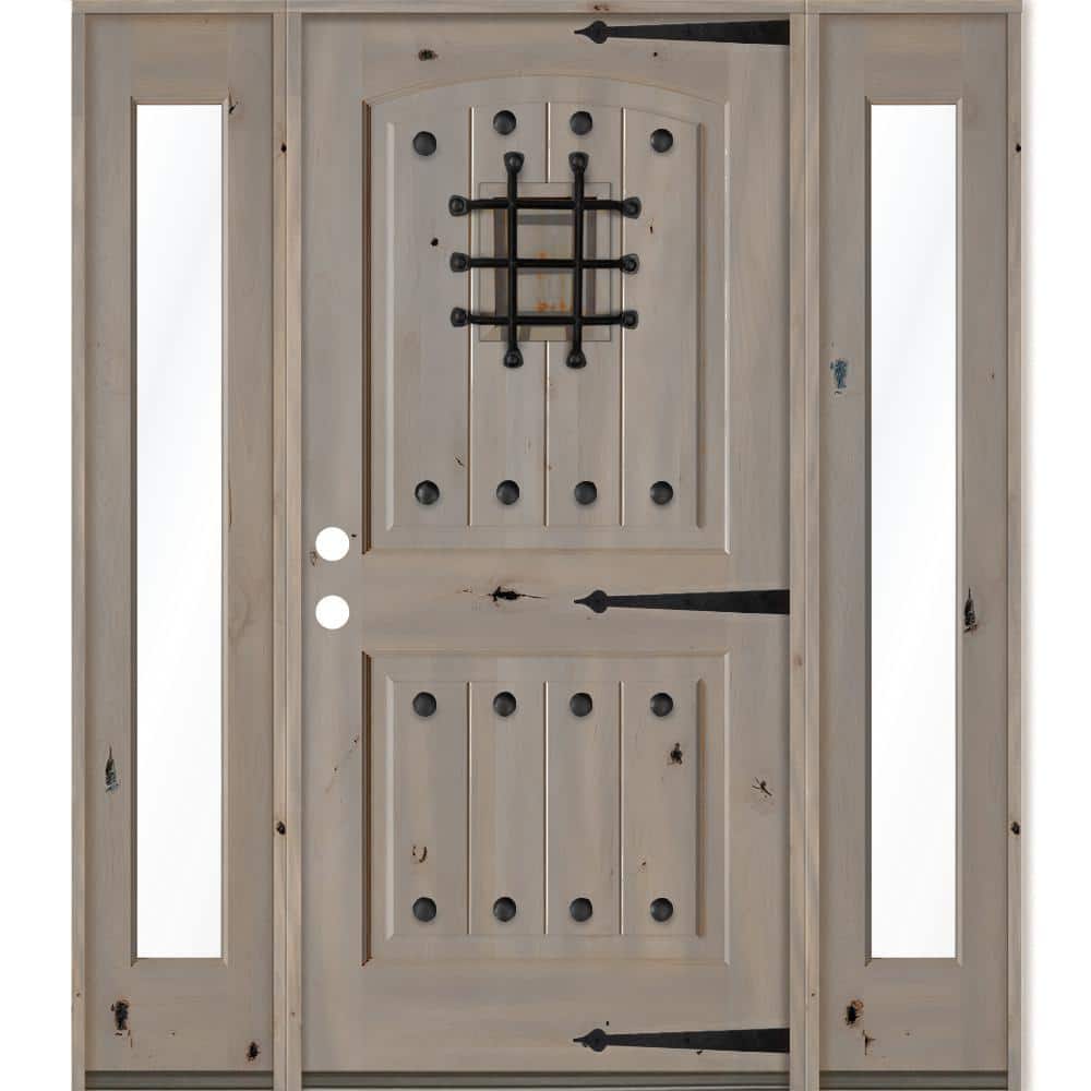 Krosswood Doors 64 in. x 80 in. Mediterranean Knotty Alder Right-Hand ...