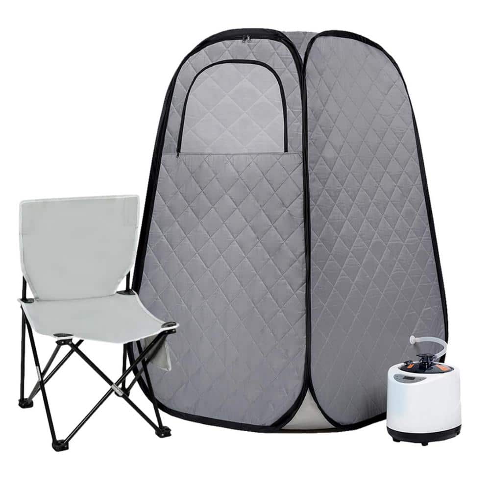 Numhew Gray Foldable Portable Steam Sauna, Personal Sauna Tent with ...