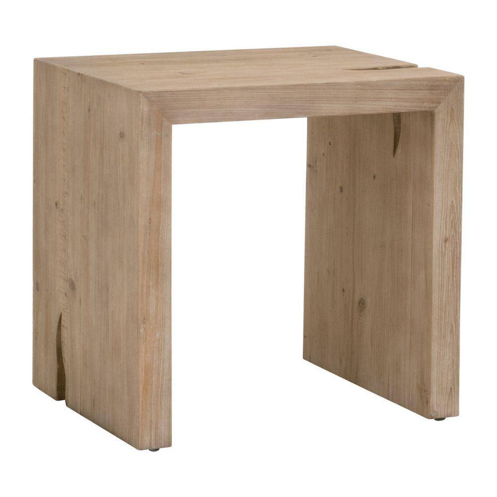 Benjara 24 in. Gray Rectangle Wood End Table with Wooden Frame BM308554 ...