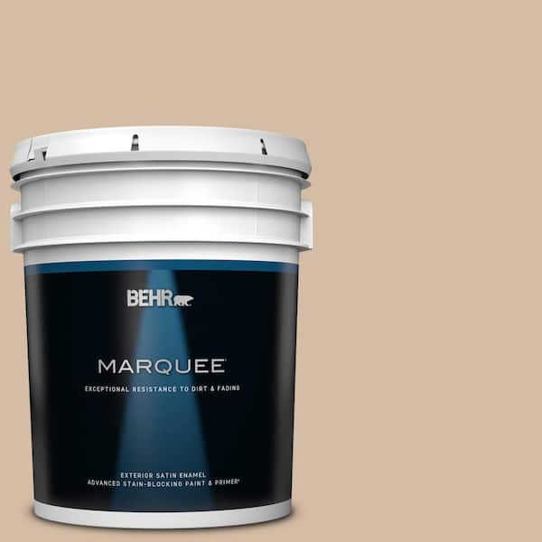 BEHR MARQUEE 5 gal. #PWL-86 Nutty Beige Satin Enamel Exterior Paint ...