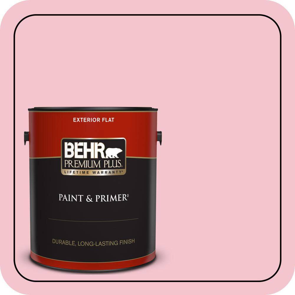 BEHR PREMIUM PLUS 1 gal. #P150-2 Energetic Pink Flat Exterior Paint ...