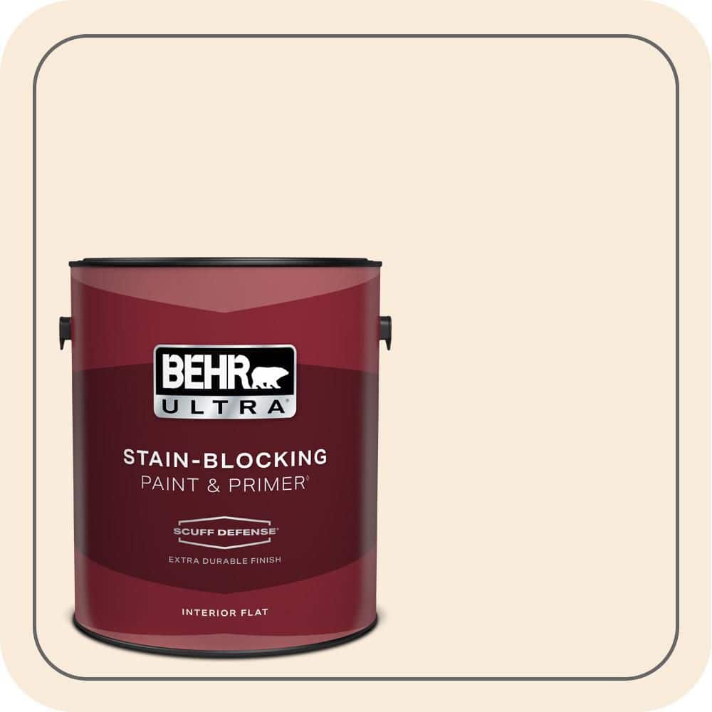 BEHR ULTRA 1 gal. #PPH-12 Ivory Extra Durable Flat Interior Paint ...