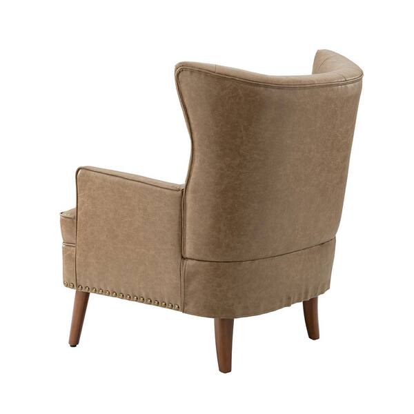 Taupe Arm Chair Nailhead Trim