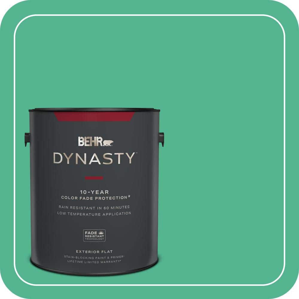 BEHR DYNASTY 1 gal. #MQ4-16 Aruba Green Flat Exterior Stain-Blocking ...