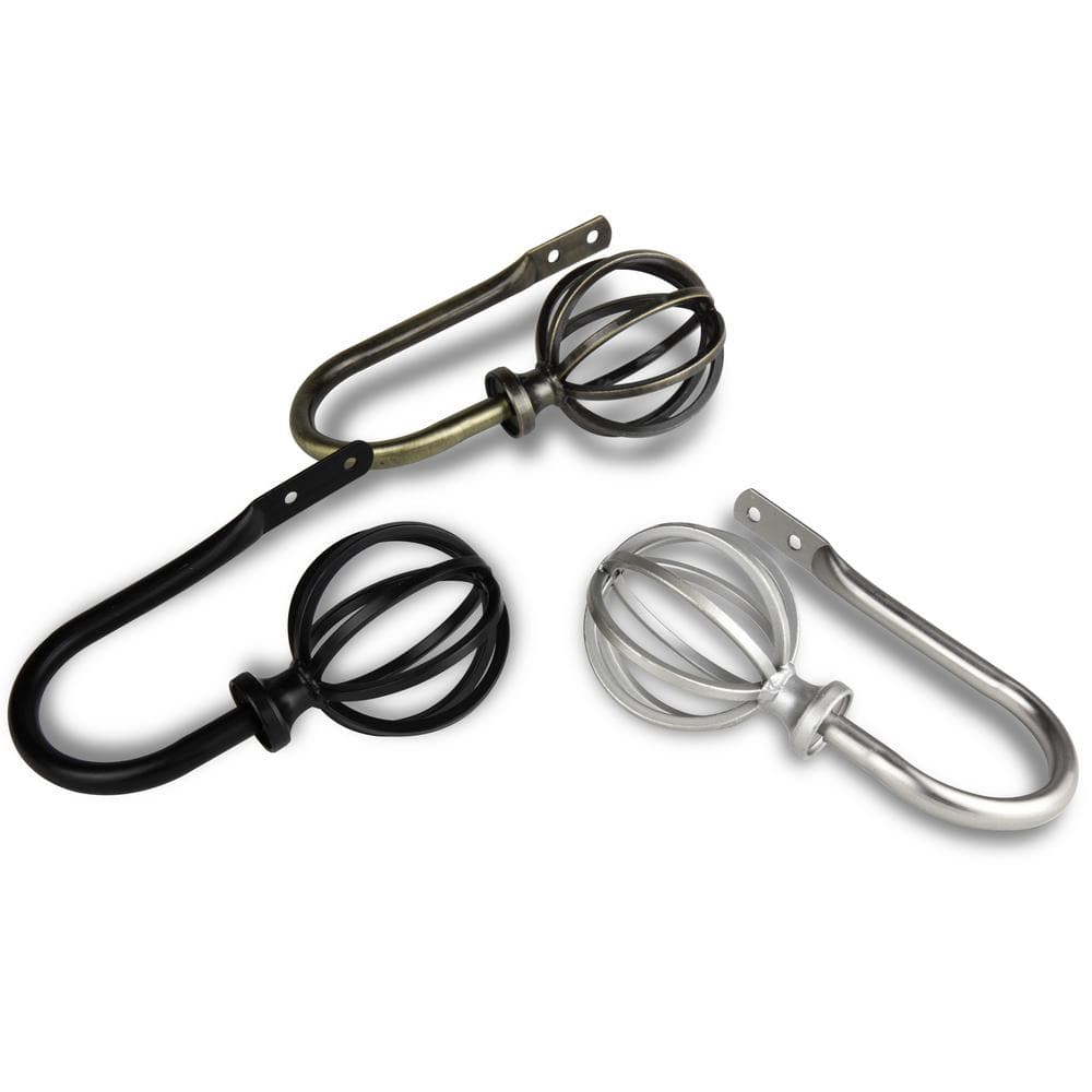 Leoni Antique Brass Steel Hook Curtain Holdback (Set of 2) H4862-034 ...