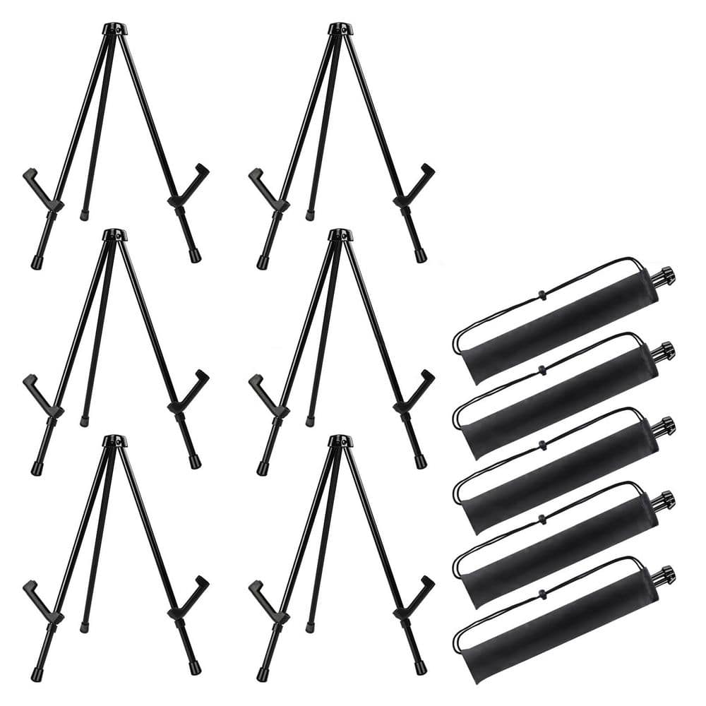 6-Pack Adjustable Black Steel Tabletop Easel Set for Display Painting ...