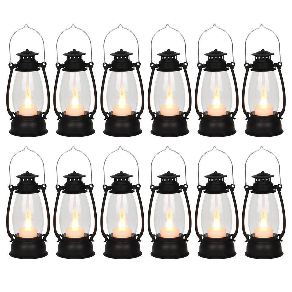 Angel Sar 6 in. Mini Lantern Decorative with Flickering LED Candle ...