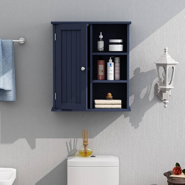 Cubilan 21.5 in. W x 6.3 in. D Blue Decorative Wall Shelf Bathroom Wall Cabinet M730C8K