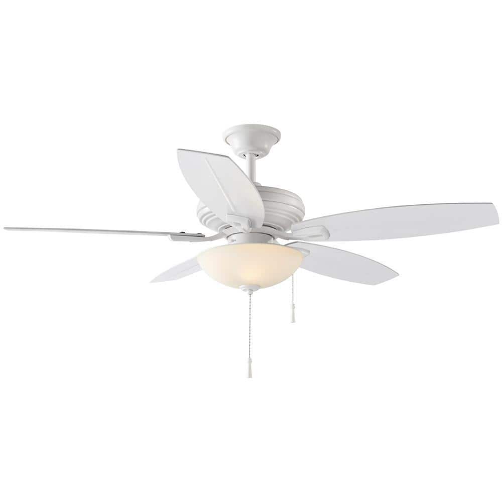 Hampton Bay North Pond 52 in. Indoor/Outdoor LED Matte White Ceiling ...