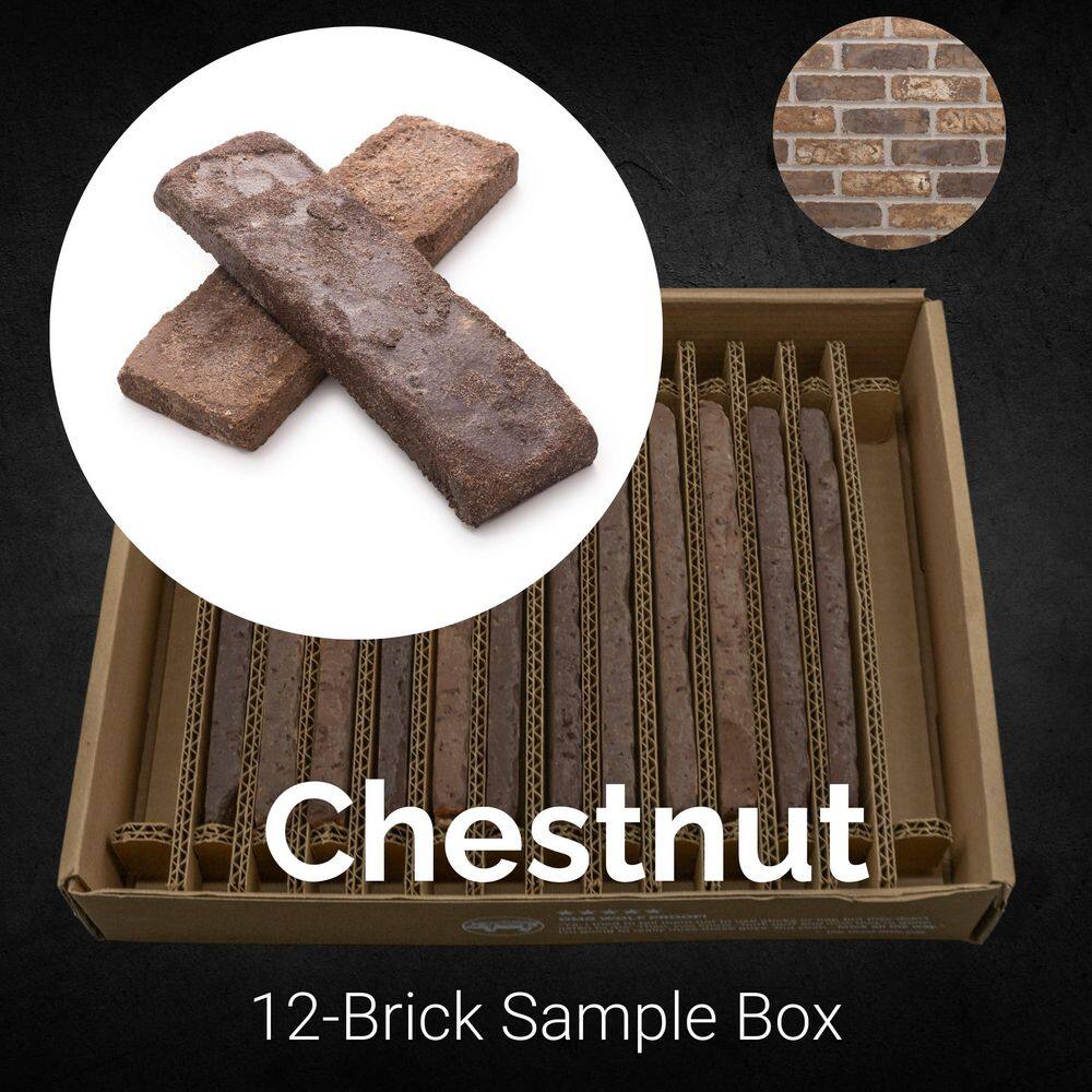 Old Mill Brick Sample Box Chestnut Thin Brick 7.625 in. x 2.25 in. x 0. ...