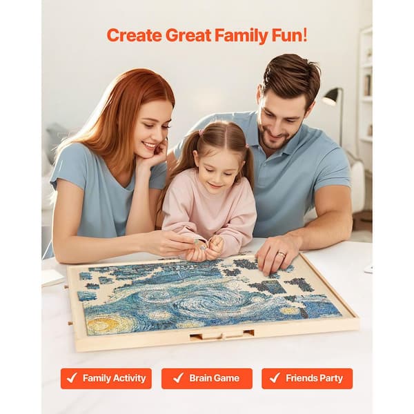SKYSHALO 1500-Piece Puzzle Board with 5 Drawers, 34. x. 25 in. Portable ...