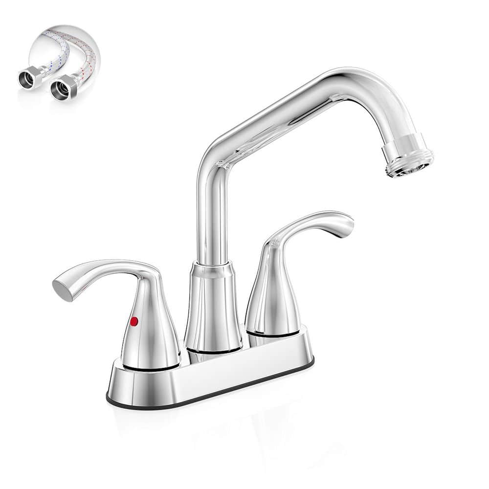 Phiestina Chrome Swivel Long Spout Bathroom Laundry Utility Sink Faucet ...