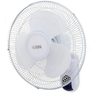 FANFAIR 16 in. 3 Fan Speeds Wall Fan in White with Remote Control ...