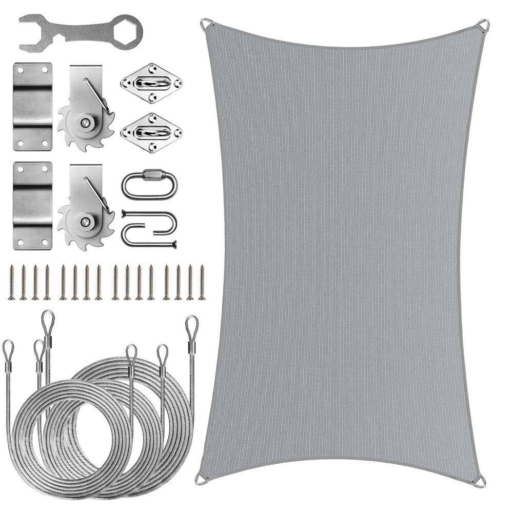 Pro Ring 16 ft. x 20 ft. Rectangle Sun Shade Sail with Hardware TAWAL ...
