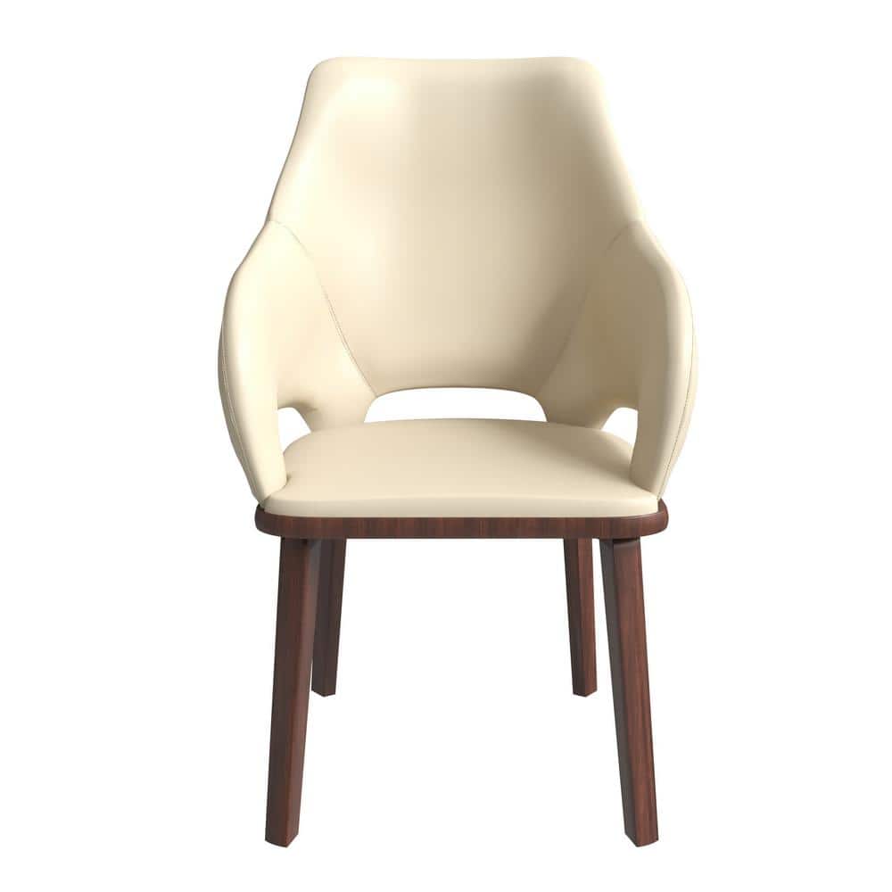 Leisuremod Leisure Mod Leather Dining Chair in Modern Design Rubberwood ...