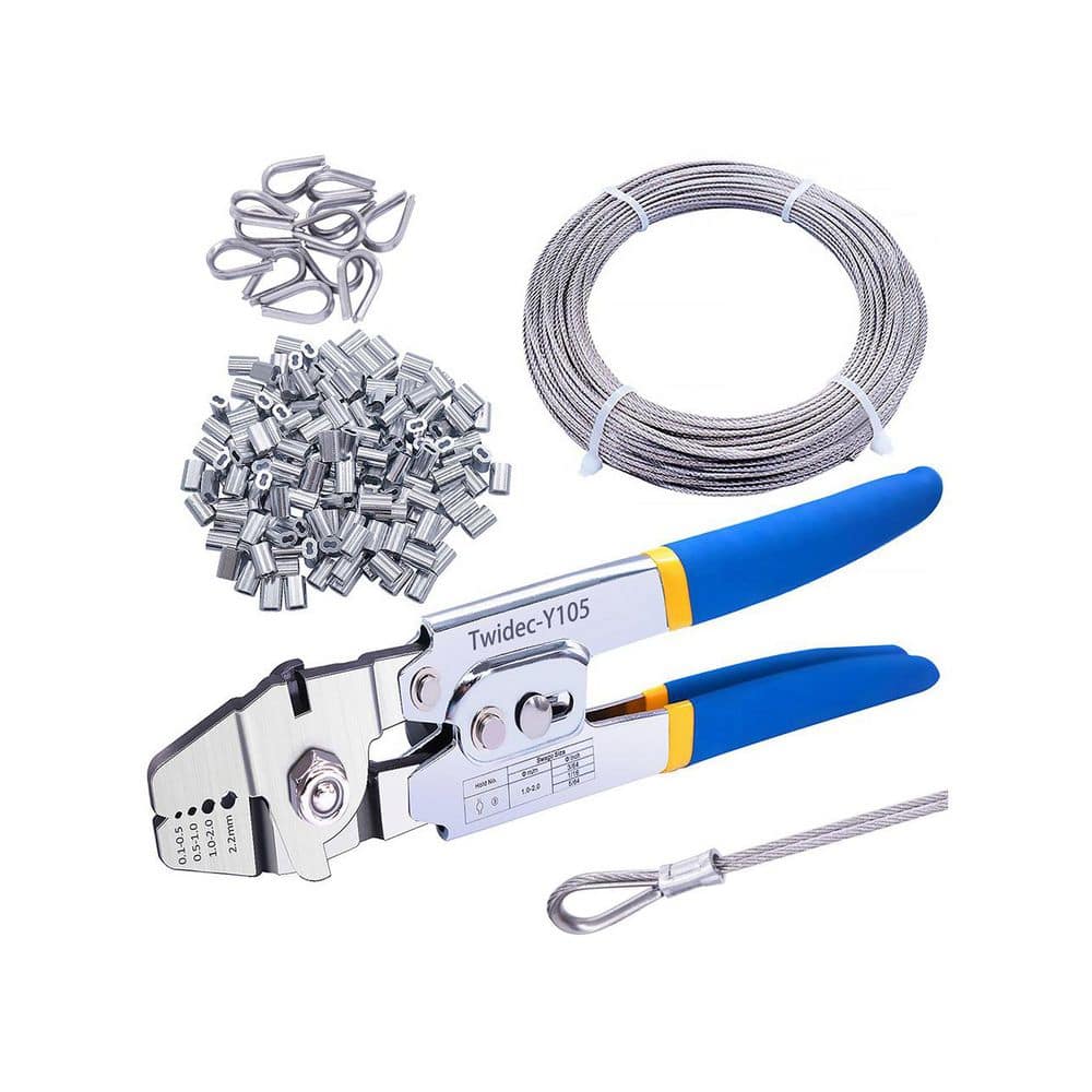 Wire Rope Crimping Tool Kit Up to 2.2mm Swaging Tool With 160pcs ...