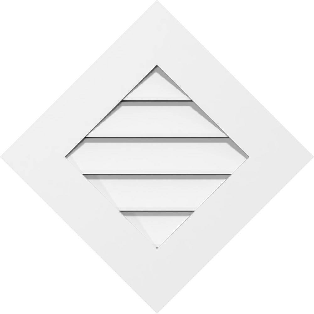 Ekena Millwork 32" x 32" Diamond Surface Mount PVC Gable Vent ...