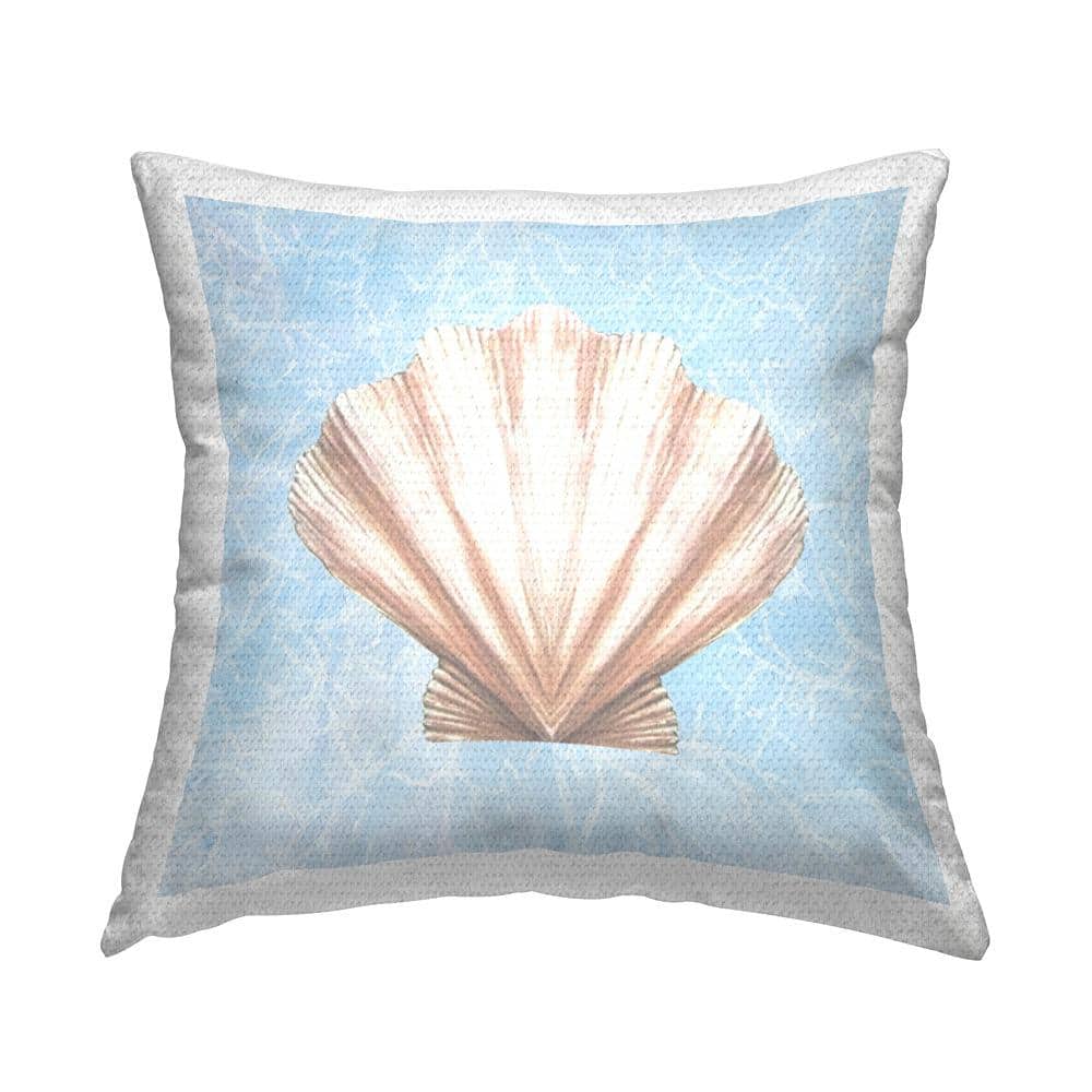 Stupell Industries Aquatic Clam Shell Water Pattern Blue Square Outdoor ...