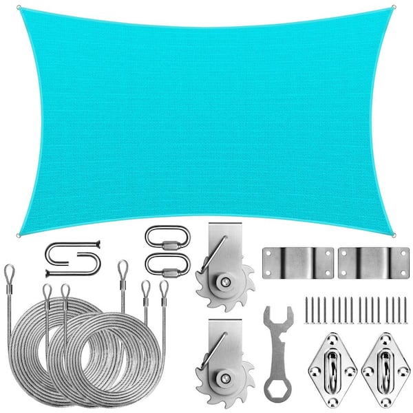 ROYAL SHADE 10 ft. x 16 ft. Rectangle Sun Shade Sail Canopy with ...