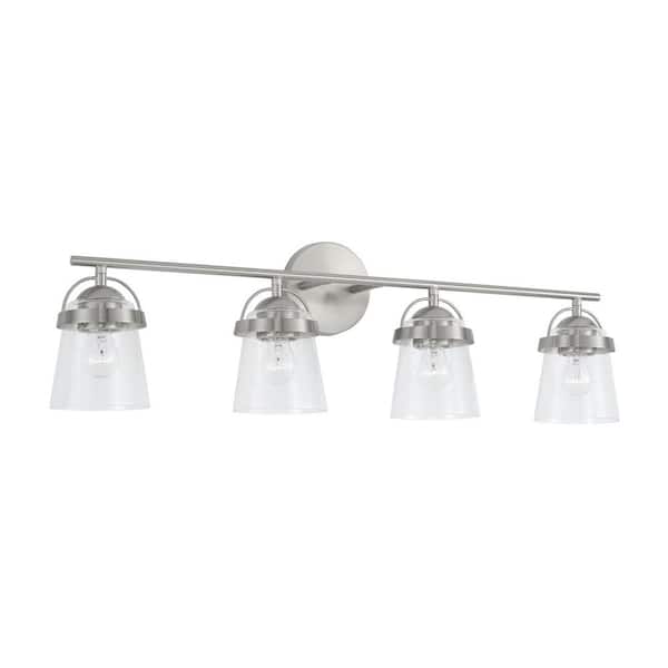 HOMEPLACE LIGHTING 32.5 in. W x 9.5 in. H 4-Light Vanity Light in ...